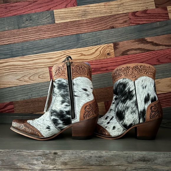 Myra Bag | Shoes | Hand Tooled Leather Genuine Cowhide Women Bootie ...